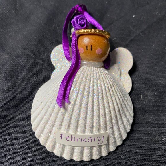Holiday | Vintage February Shell Angel Sea Bell And Shell Magnet White ...